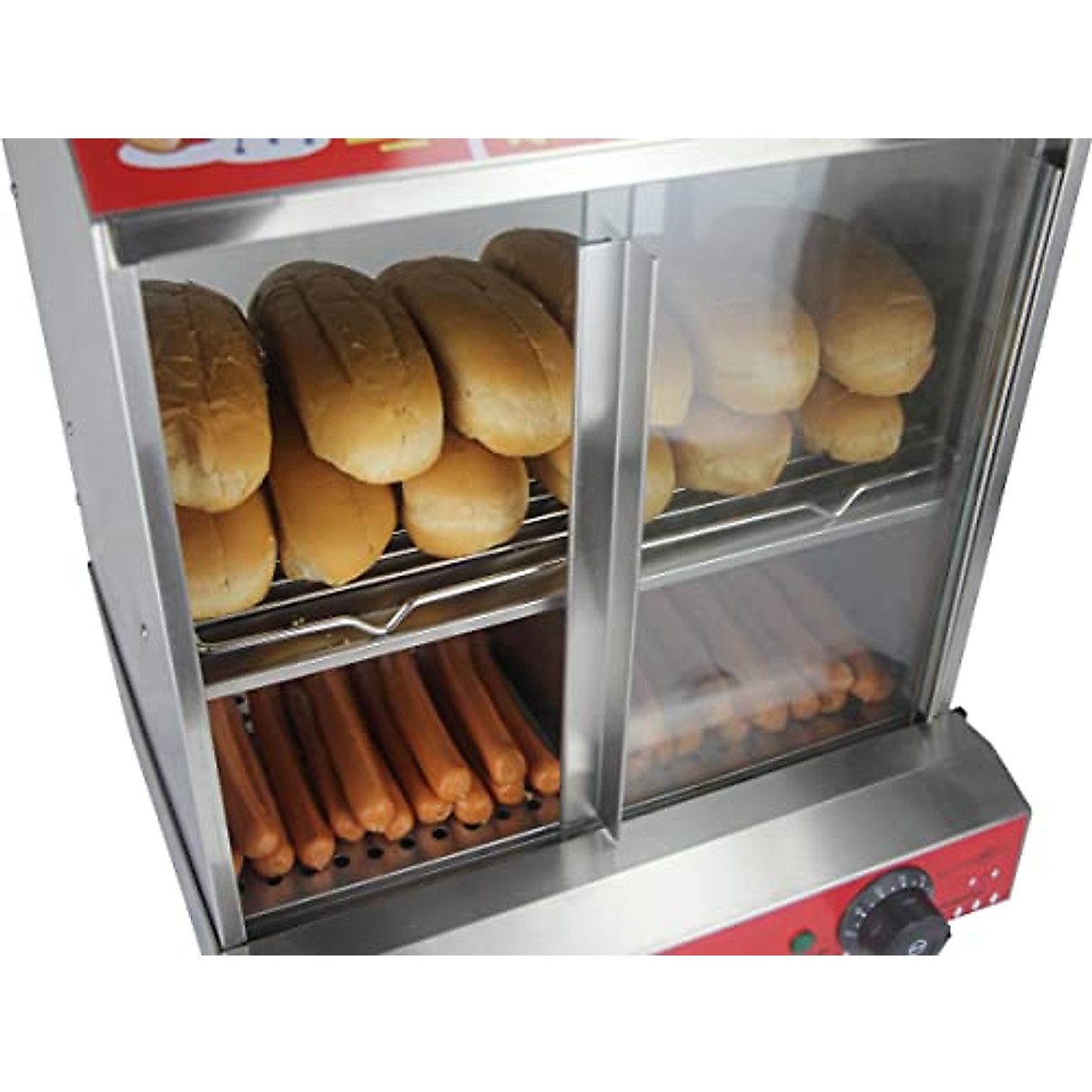 ANFIRE Hot Dog Steamer with Bun Warmer Machine Commercial Hot Dog Hut