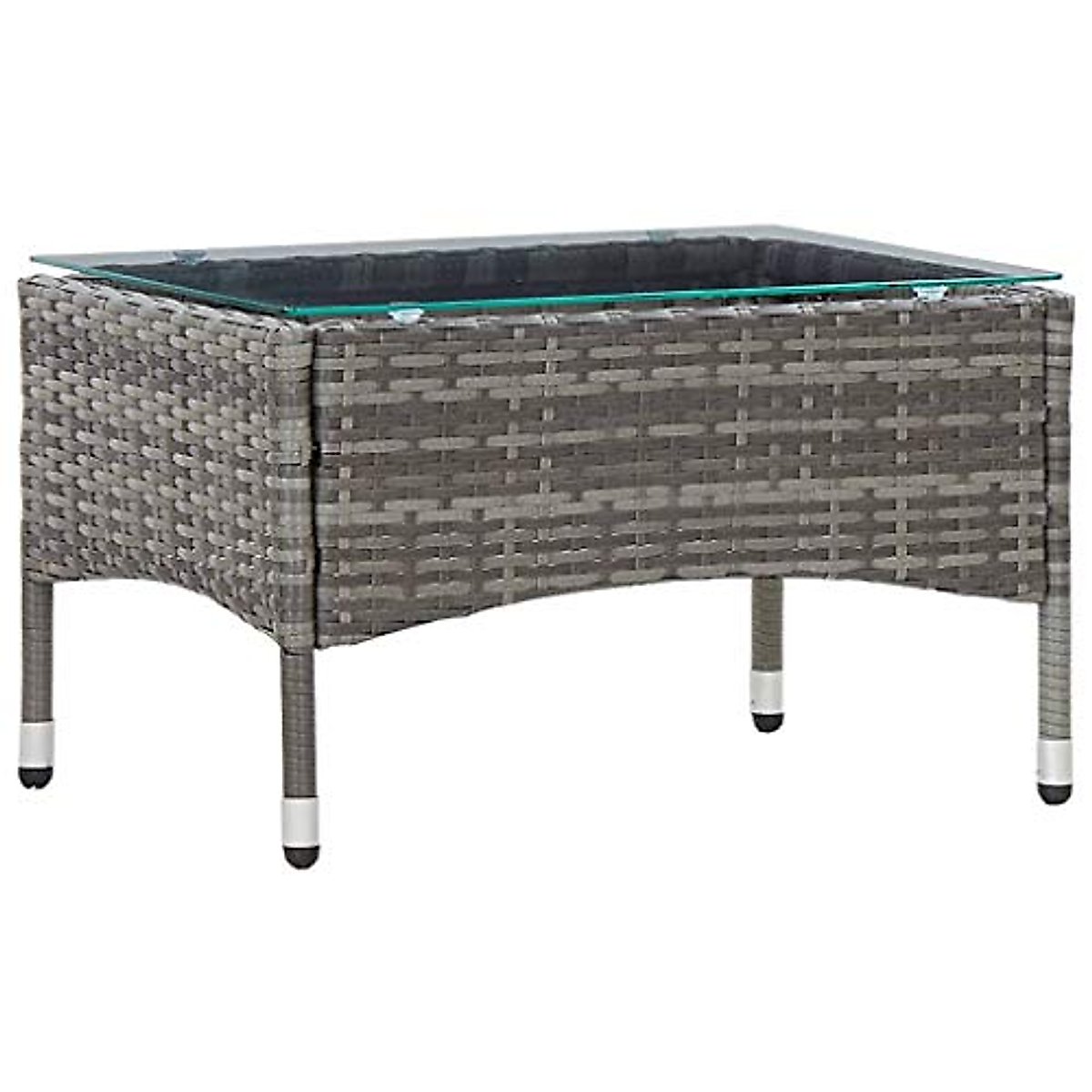 Higsose Coffee Table Gray 23.6"X15.7"X14.2" Poly Rattan，Dining Table，Living Room Tables，Pedestal Coffee Table，Tiny Coffee Table，Bar Table，Coffee Tables for Living Room