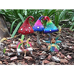 Magical Miniature Garden 7" Mushroom Collection (3 Pack) - 3 Fairy Garden Beautiful Miniature Mushrooms Included. A Gnome - Fairy Garden Accessory