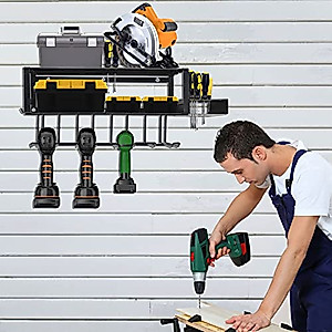 Power Tool Storage Organizer,Wall Mount Tool Holder Rack for Electric Drill,Heavy-Duty Tool Storage with Screwdriver Holder,Premium Garage Storage & Organization,Perfect Storage Gift for Men Husband