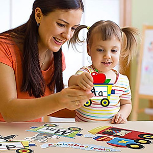 Alphabet Train Bulletin Board Set Animals Alphabet Cards Alphabet Line for Classroom Wall Letters Banner Decor Early Learning Bedroom Nursery Playroom Decorations Children Kids Teens