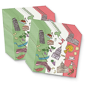Italy Birthday Party Italian Supplies Set Plates Napkins Cups Tableware Kit for 16