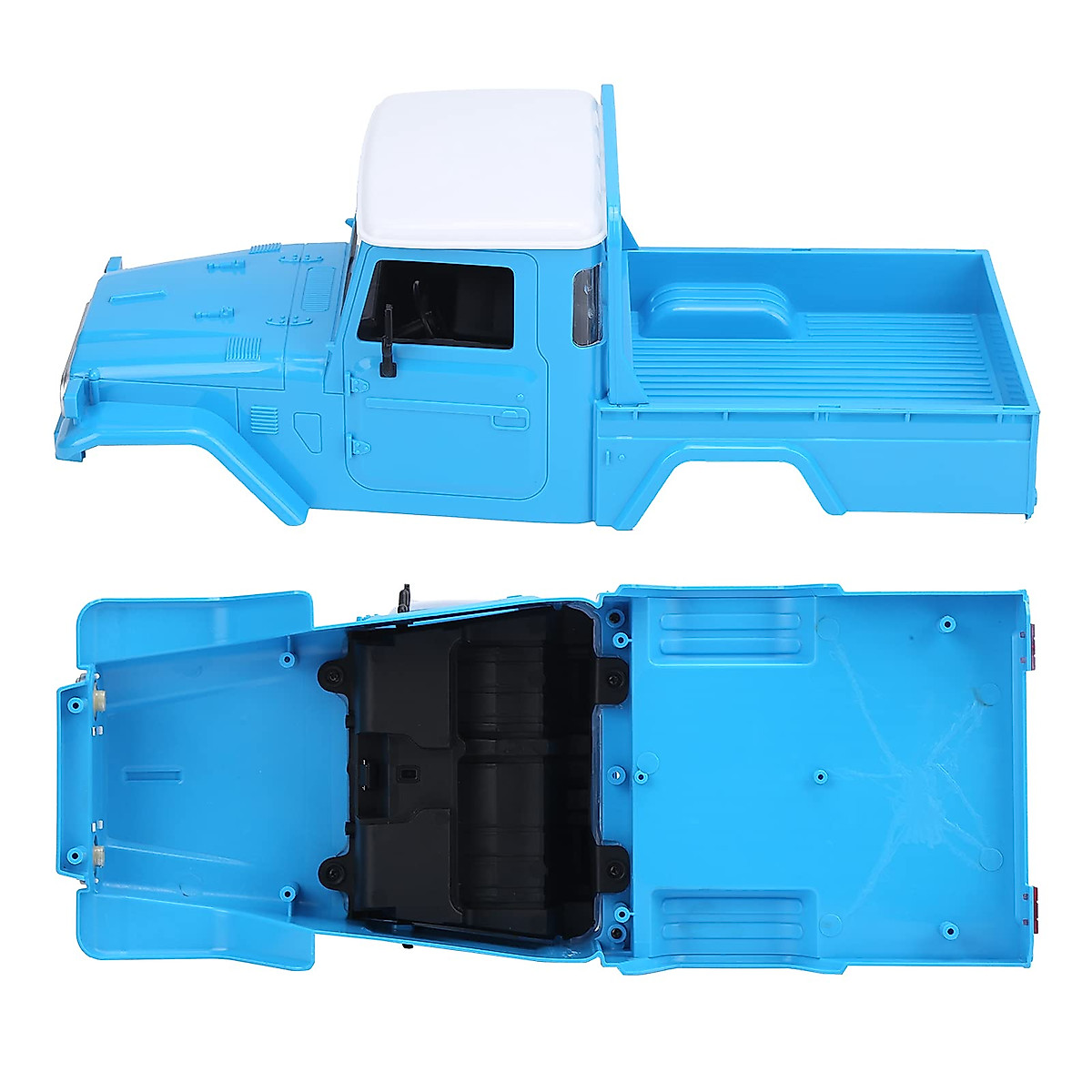 Dilwe RC Car Body Shell, Fernbedienung Pickup Karosserie DIY Modifikation Komponenten for MN45 1:12 RC Crawler, RC Car Body RC Accessories Spare Parts(Blue)