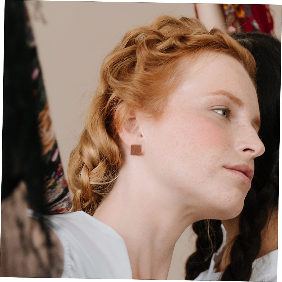 VILLCASE 2sets Wooden Earring Posts Studs Flat Pad DIY Jewelry Accessories for Earring Making 20pcs*2