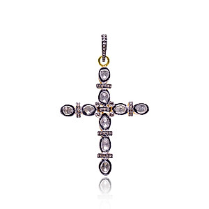 Shweta Creations Diamond Studded Cross 925 Sterling Silver pendant | 0.87 Cts Natural Diamond (I2-I3 Clarity) pendant | Ideal Gift for Her