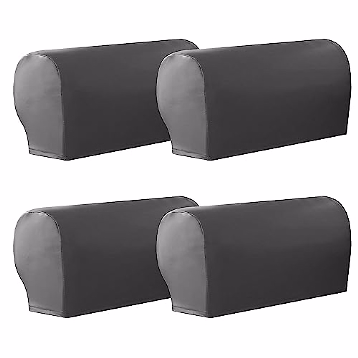 toiasnu PU Leather Sofa Armrest Covers, Stretch Waterproof Couch Arm Protectors Universal Simplicity Arm Covers for Chairs and Sofa Stain Resistant Furniture Protector-Grey-Set of 4