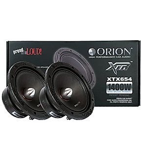 Orion XTX654 6.5” 4 OHM Series XTR Midrange Ferrite Magnet 350 Watts RMS 1400 Max Music Power Set of 2 Speakers