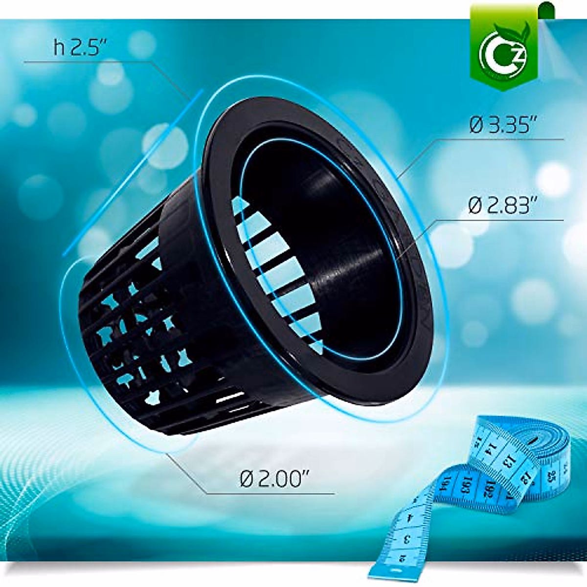 Cz Garden Supply 3 inch Net Cups Heavy Duty Pots Wide Rim Design - Orchids • Aquaponics • Aquaculture • Hydroponics Slotted Mesh for Kratky Wide Mouth Mason Jars