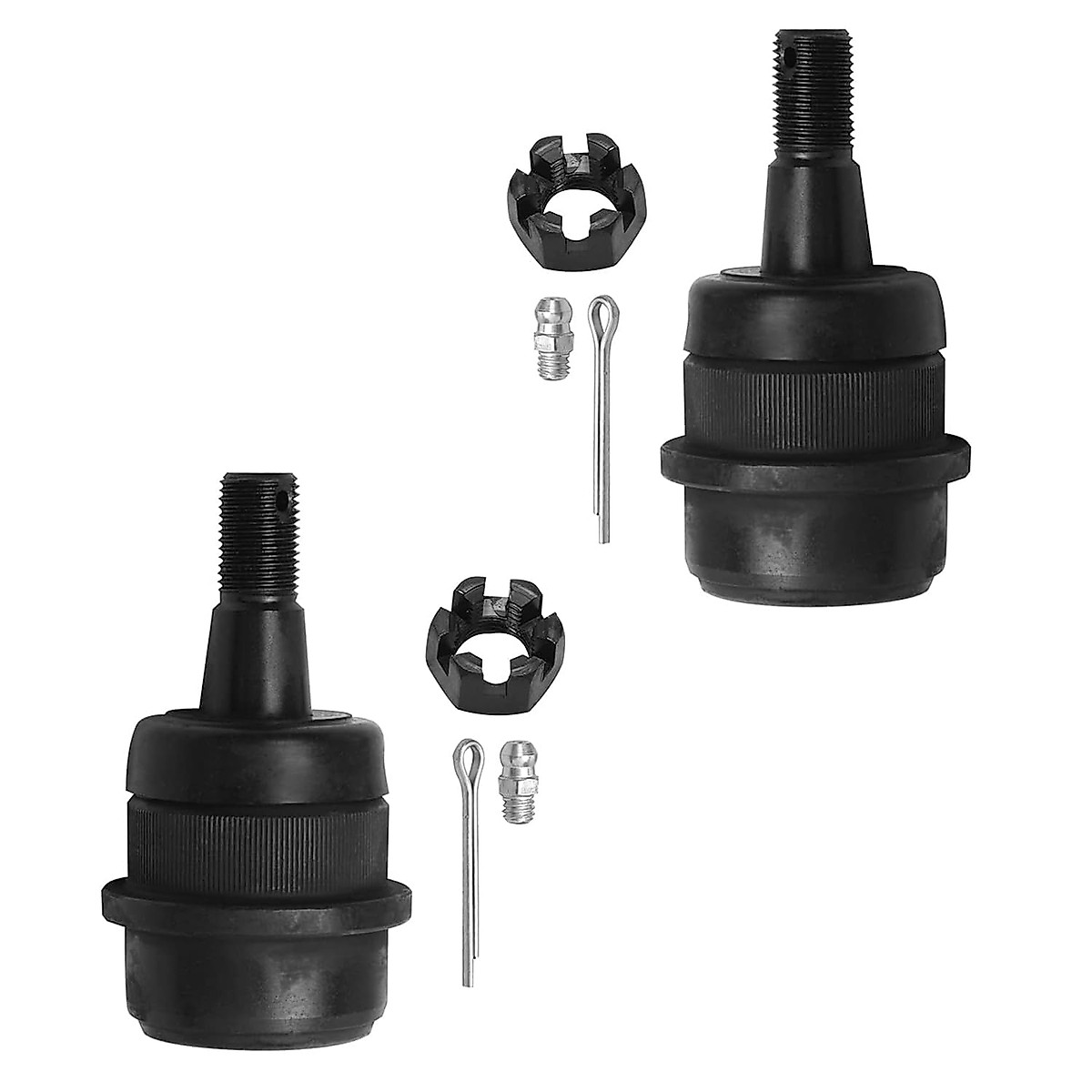 Detroit Axle - Front 13pc Suspension Kit for 91-01 Jeep Cherokee Comanche, Lower Upper Ball Joints Outer Inner Tie Rod Sway Bar Links Drag Link Track Bar Adjusting Sleeves Replacement