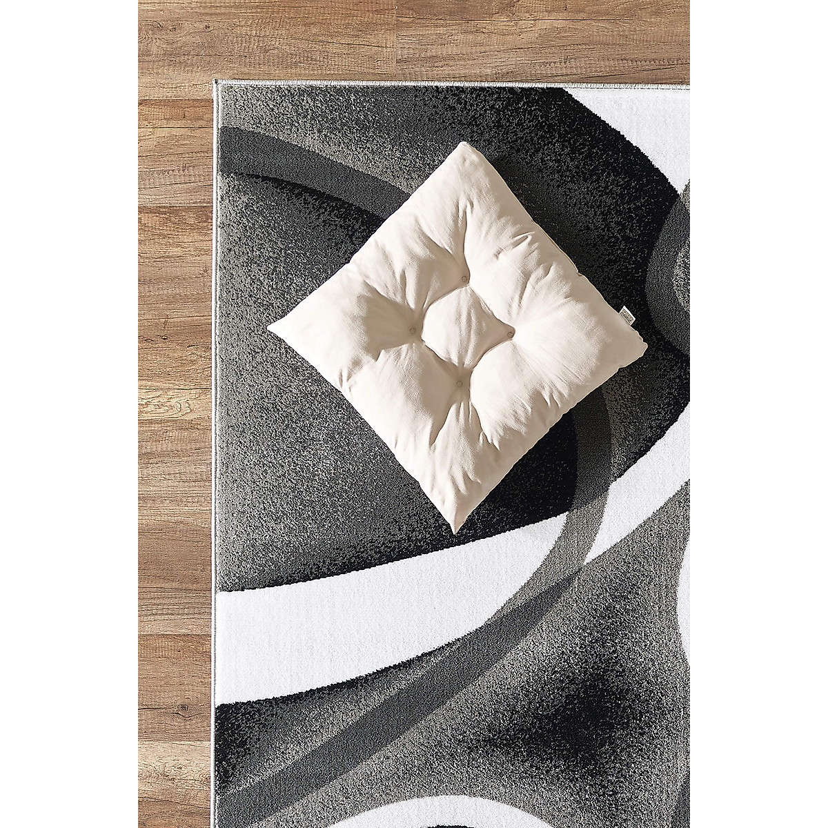 Glory Rugs Modern Large Area Rug 8x10 Gray Swirls Carpet Bedroom Living Room Contemporary Dining Accent Sevilla 4816