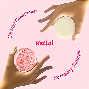 Muun Rosemary Shampoo and Conditioner Bar Set 3 - Natural Solid Hair Growth Soap Bars for Women with Straight, Curly or Thinning Hair for Anti-Hair Loss, Regrowth, pH Balanced, Sulfate & Silicone Free