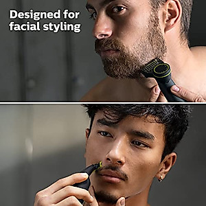 Philips Norelco OneBlade Pro Hybrid Electric Trimmer and Shaver, Black, 2 Piece, QP6530/70