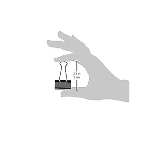 Business Source Fold-Back Binder Clips, Black, Medium (36551)
