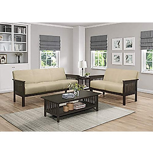 Lexicon Noel 49.5" W Fabric Living Room Sofa Loveseat, Brown