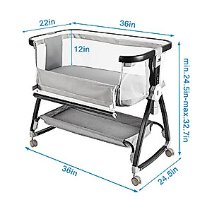 Fagoca Baby Bassinet Bedside Sleeper, Bedside Crib Easy Folding Portable Crib Bassinets for Baby/Infants