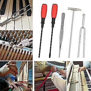 Piano Tuning Kit,YZNlife Professional 16 pcs Piano Tuner Tools Including Tune Hammer Lever Felt, Mutes, Fork,Tuning Wrench,Temperament Strip,Piano Repairing Accessories