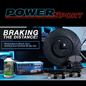 Power Sport Front Brakes and Rotors Kit |Front Brake Pads| Brake Rotors and Pads|Ceramic Brake Pads and Rotors|Hardware Kit BBC1.42129.42