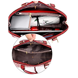 Women's Patent Leather Handbags Shiny Top-Handle Purse Flame Pattern Shoulder Bag (Black)