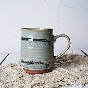 Bosmarlin Extra Large Ceramic Coffee Mug, 23 Oz, Dishwasher and Microwave Safe, Oversized Big Tea Cup for Office and Home (Turquoise Blue, 1)