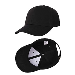 AOSMI 2 Pack Classic Cotton Baseball Hats Men Women Adjustable Ball Caps for Outdoor Workouts/Sports/Golf/Running Black-Navy Blue