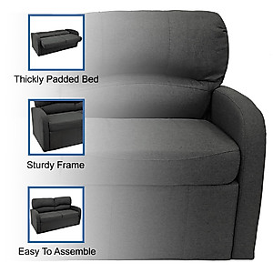 RecPro 65" Jack Knife RV Sleeper Sofa with Arms | RV Furniture | Zero Wall Hugger | Cloth (Fossil)
