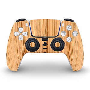 Head Case Designs Officially Licensed PLdesign Light Brown Bamboo Art Mix Vinyl Faceplate Sticker Gaming Skin Decal Compatible With Sony PlayStation 5 PS5 Disc Edition Console & DualSense Controller
