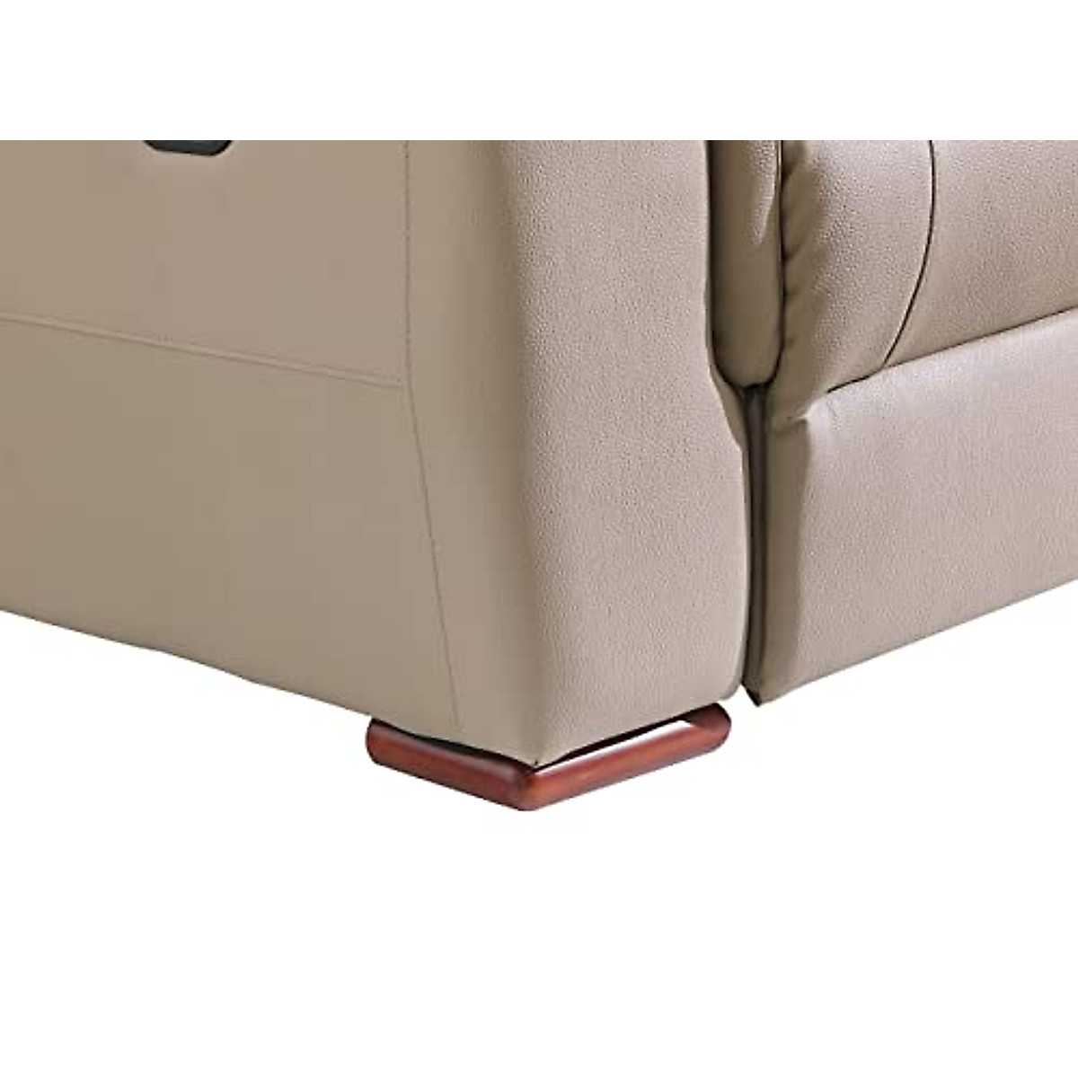 Blackjack Furniture Walker Leather Match Upholstered Reclining Living Room Sofa, Beige