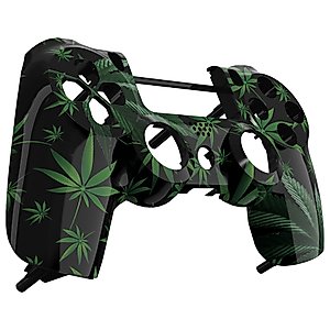 eXtremeRate Green Weeds Patterned Custom Faceplate Cover, Replacement Front Housing Shell Case Compatible with ps4 Slim Pro Controller JDM-040/050/055 - Controller NOT Included