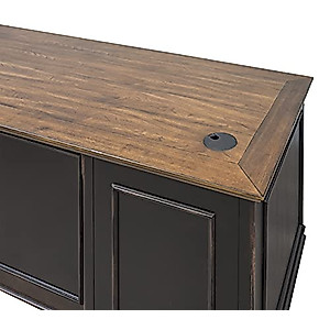 Martin Furniture Hartford Double Pedestal Shaped Desk, Brown - Fully Assembled