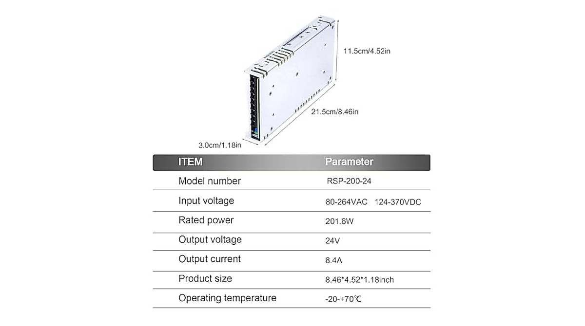 TorqCali RSP-200-24 200W Power Supply for Industries