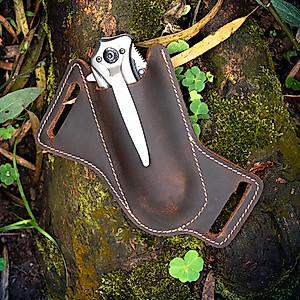 Leather Pocket Folding Shop Knife Sheaths for Belt EDC Holster