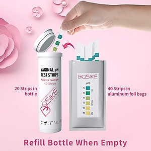 BOSIKE 60 Vaginal pH Balance Test Strips for Women - Feminine pH Test Strip Kit for Monitoring Vaginial & Intimate Health - Prevent Infections at Home