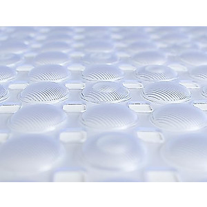 Splash Home Poz Bathtub Mat Non-Slip, Shower Mat with 86 Suction Cups and Drain Holes Bath Mat for Tub, 26.5 L x 14.25 W Inches, Machine Washable, PVC - Clear