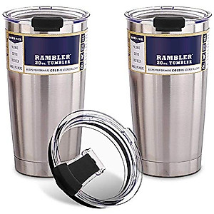 Weierken 20oz 2 Lids with Slider Spill Resistant Vacuum Replacement Black Locking Closure for Yeti Tumbler, No Leak with Closure Cup Fit Open/Close 3 INCH DIAMETER Travel Lid or Sports Bottle