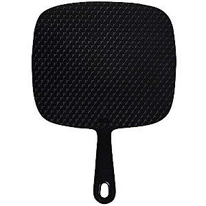 ForPro Professional Collection Extra Large Hand Mirror with Handle, 9" W x 12" L, Multi-Purpose Handheld Mirror with Distortion-Free Reflection, Black