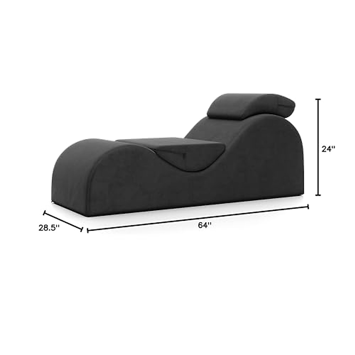 Avana Luvu Lounger - Chaise Lounge Chair for Yoga, Exercise, Massage - High Density Foam - Made in The USA - Black