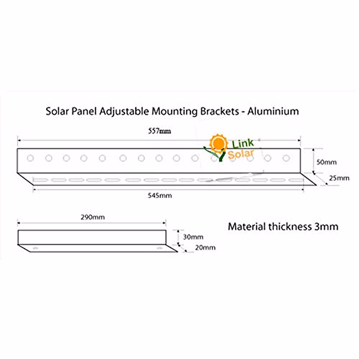 Heavy Duty Adjustable Brackets for Mounting Solar Panels on Ground Roof Wall DIY Off-grid Solar Racking System,Solar Panel Stand Foldable Tilt Legs 3mm Aluminum Rack Mount Rails with Hardware(22-inch)