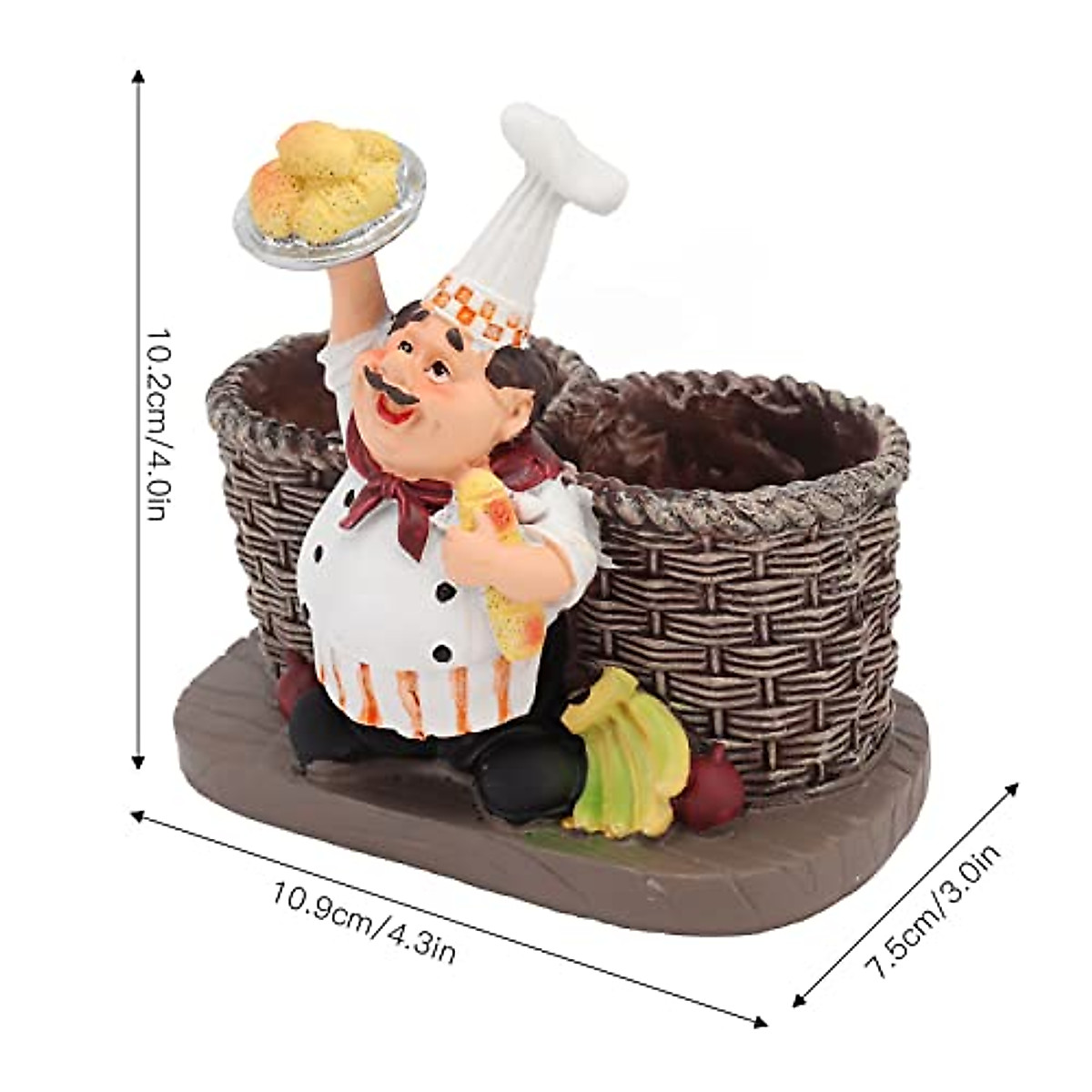 BORDSTRACT Chef Stature Holder, Salt and Pepper Shaker Sets, Chef Statue Bottle Holder Decoration, Spice Storage Box for Kitchen