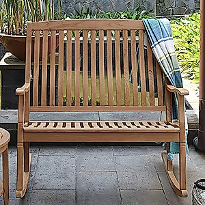 Cambridge Casual Bench Loveseat Rocking Chair, Teak