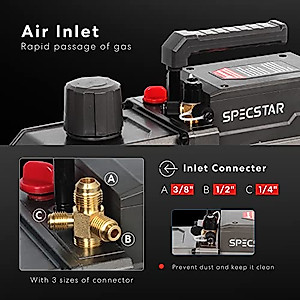 SPECSTAR 110V 9.6 CFM 1 HP Dual-Stage Rotary Vane HVAC Air Vacuum Pump for R12 R22 R134a R410a Systems with Oil Bottle