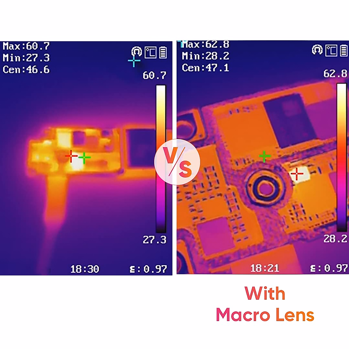 HIKMICRO B10 256 x 192 IR Resolution Thermal Imaging Camera with 2MP Visual Camera, Full Screen Measurement, 25 Hz Refresh Rate Thermal Camera with 3.2" LCD Screen with Macro Lens