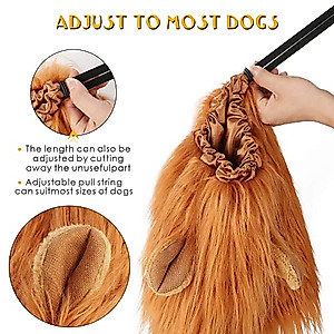 Dog Lion Mane Wig-Light Brown Adjustable Comfortable Funny Wig with Ears for Dog Costume Pet Fancy Hair Clothes Dress for Halloween and Christmas Party