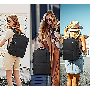 Large Travel Laptop Backpack, Expandable 45L Carry On Backpack Water Resistant Airline Approved Business Work Computer Bag Gifts for Men & Women Fits 17 Inch Notebook