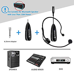 KIMAFUN Wireless Microphone System, 2.4G Wireless Headset and Lavalier Lapel Microphones for iPhone, Android Phone, Laptop and Speaker, Designed for Teaching, Recording, Vlog, Broadcast, G102-3
