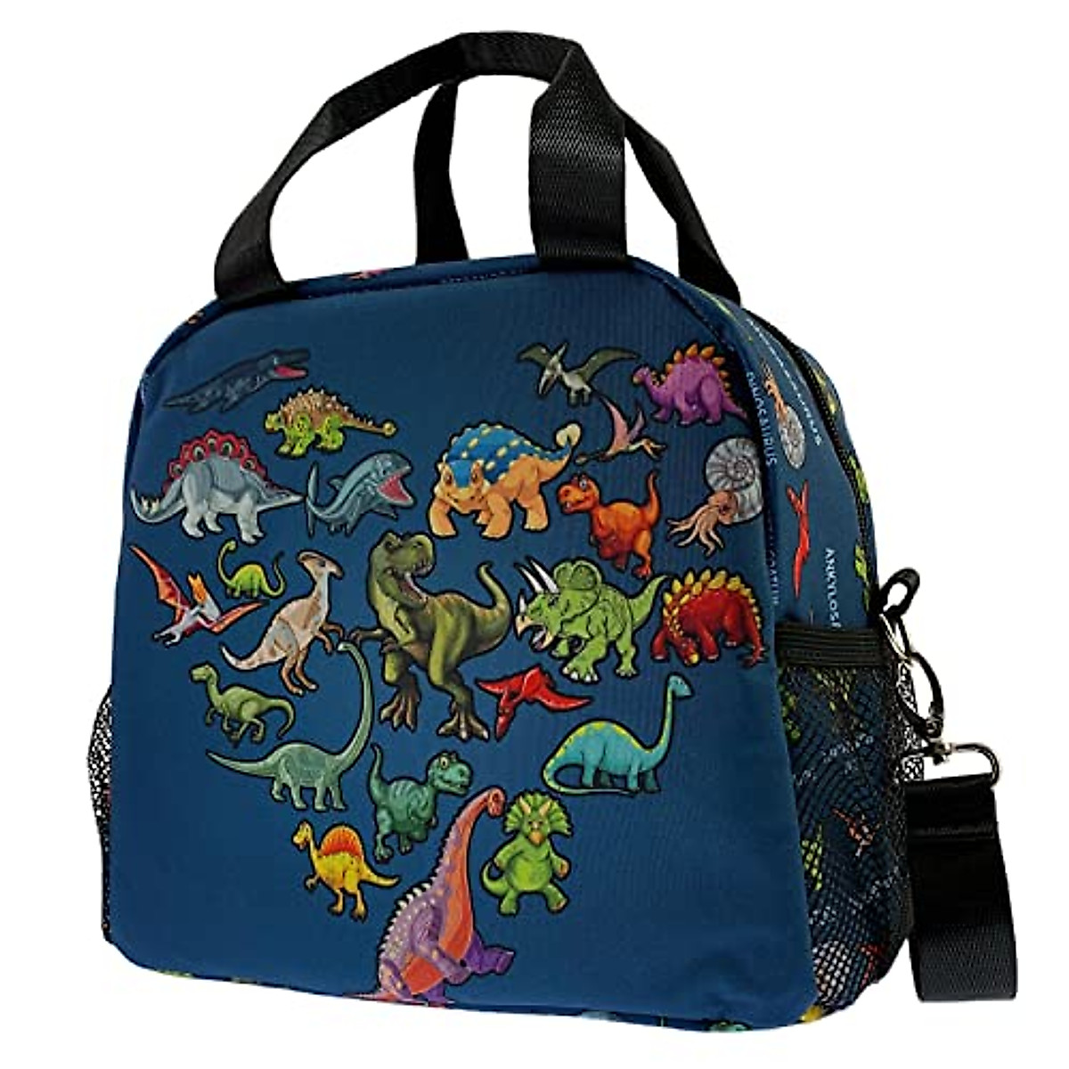TONGRUIQ Insulated Lunch Bag Women Insulated Small Lunch Tote Box Bags With Adjustable Shoulder Strap Reusable Dinosaurs Lunch Bag for Work Picnic Hiking or Travel