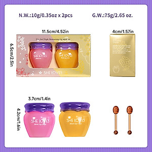 Sakura & Honey Lip Mask with Stick, Day & Night Repair Deep Moisture and Fade Lip Lines, Rich in Vitamin E & Cherry Blossom Extract Beeswax Essence Natural Lip Enhancer Care Sleeping Lip Mask