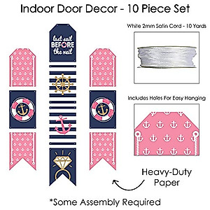 Big Dot of Happiness Last Sail Before The Veil - Hanging Vertical Paper Door Banners - Nautical Bachelorette and Bridal Shower Wall Decoration Kit - Indoor Door Decor