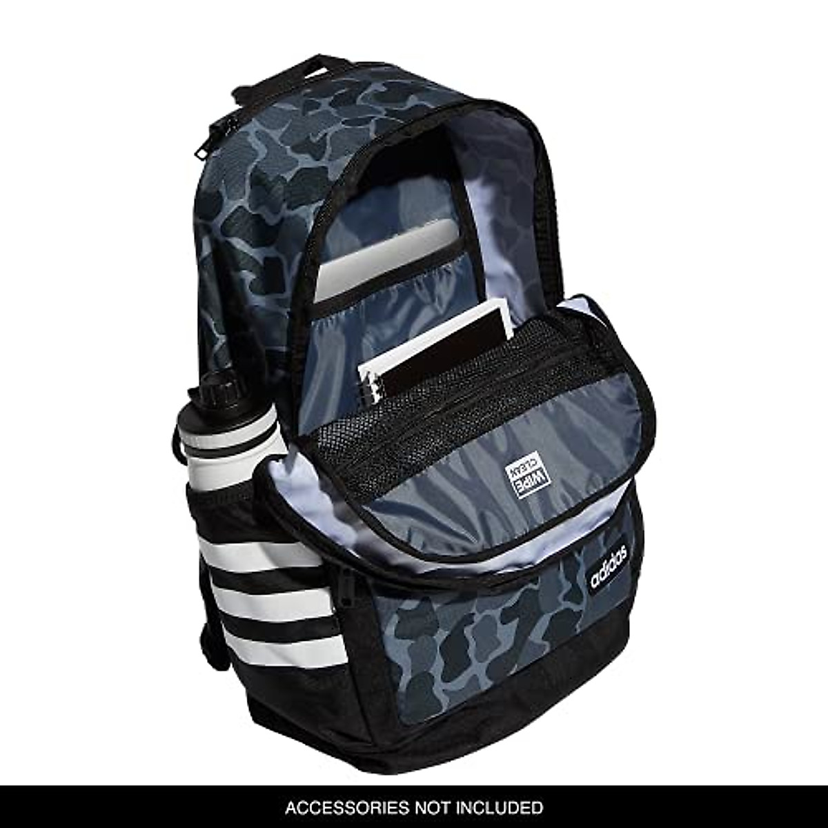 adidas Classic 3-Stripe Durable Backpack Student Athletic Sport Laptop Book Bag Discontinued, Nomad Camo Grey/Black/4.0, One Size