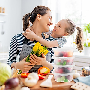 100 Pcs 8 oz Deli Containers with Lids Food Storage Containers, Plastic Containers with Lids Snack Containers Freezer Containers for Food Soup Yogurt Ice Cream Juice