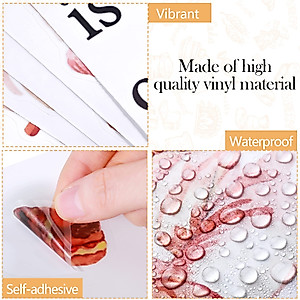 Chefs Peel and Stick Wall Decals Italian Fat Chefs Wall Stickers Cooking Wall Sticker Wine Cake for Kitchen Restaurant Dining Room Home Wall Decoration, 6 Sheets